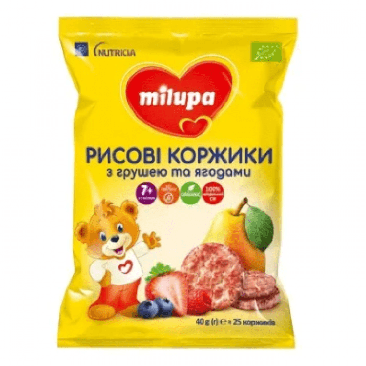 Рисові коржики Milupa Груша ягоди 40г